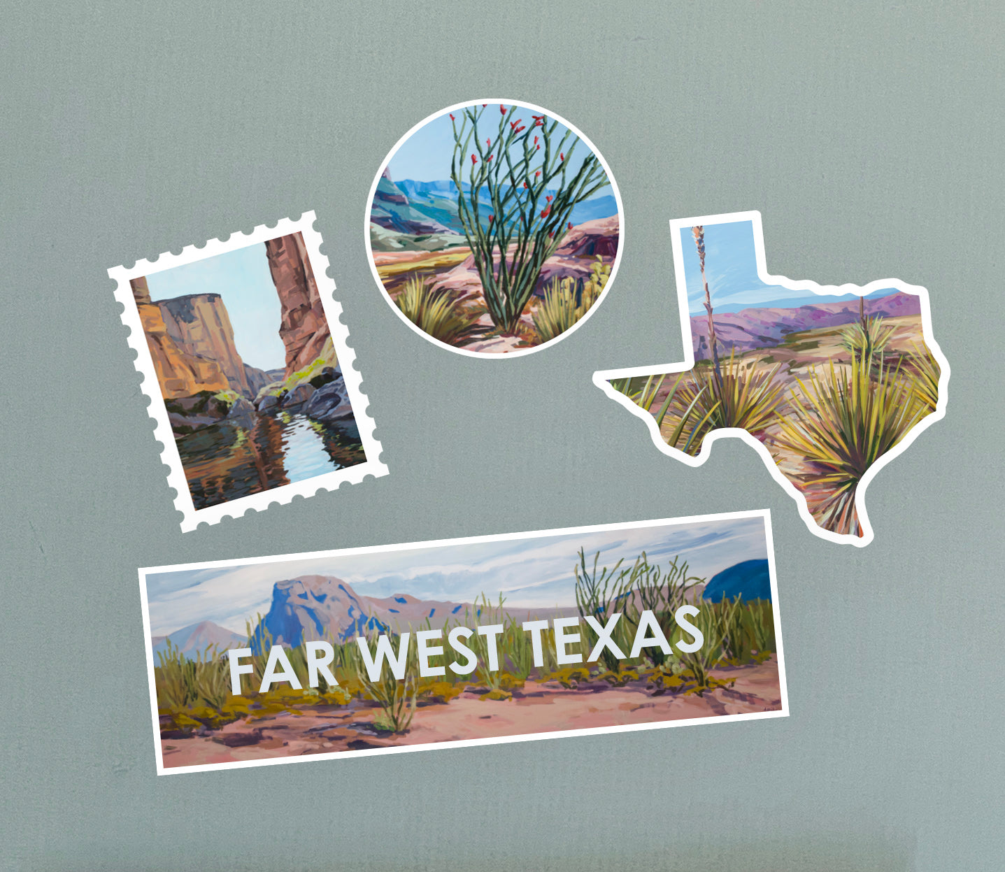 Texas Sticker Set – Blue Genie Art Bazaar
