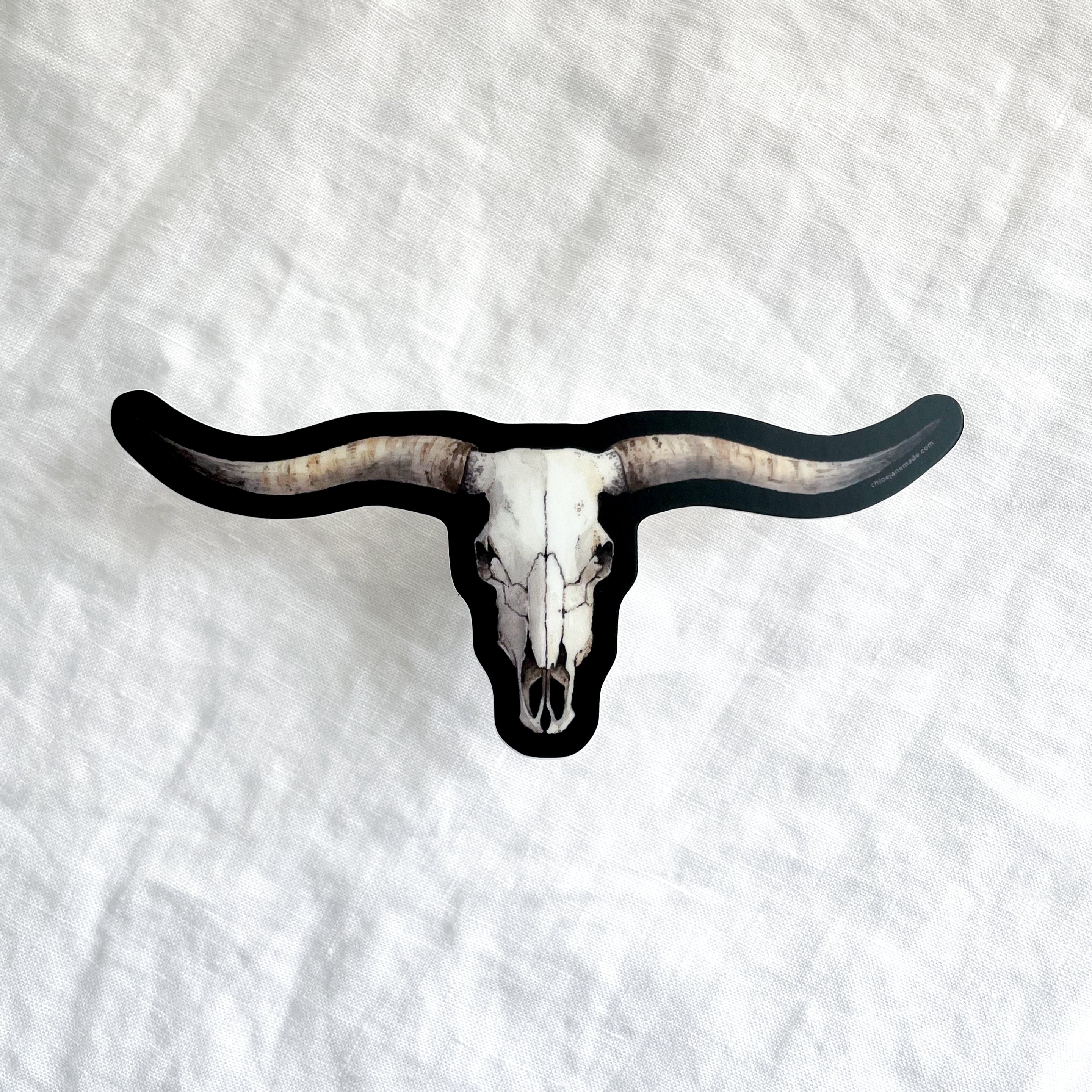 Texas Longhorn Skull Sticker – Blue Genie Art Bazaar
