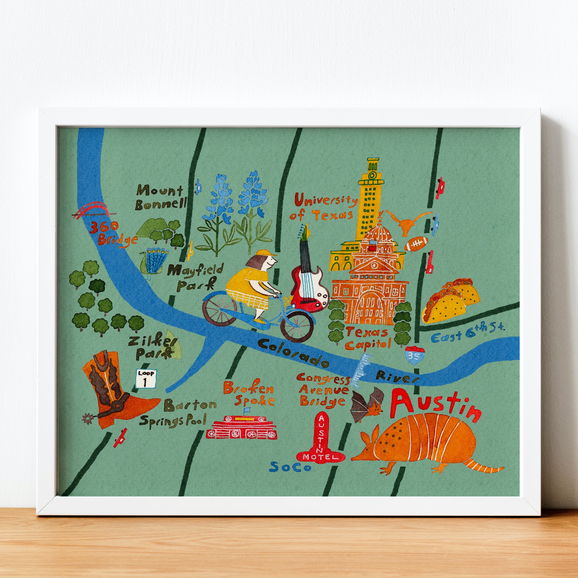 Austin Map Print – Blue Genie Art Bazaar